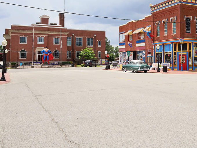 Superman Square serves as the beating heart of Metropolis, where the Man of Steel watches over his adopted hometown.