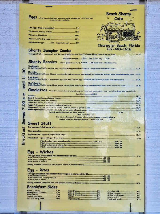 The legendary menu, where breakfast dreams are made and difficult decisions must be faced. Pro tip: when in doubt, order the Bennies.