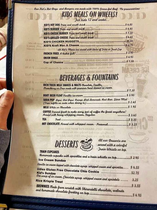Mini Train Menu This Train-Themed Diner In Illinois Will Take You Back To Your ...