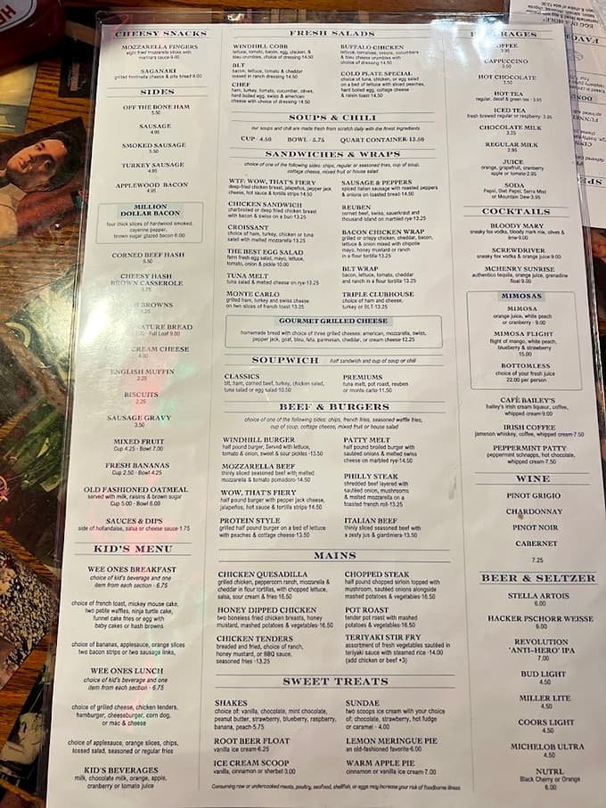 This menu reads like a love letter to breakfast, offering everything from classic comfort to creative combinations that'll make your taste buds dance.