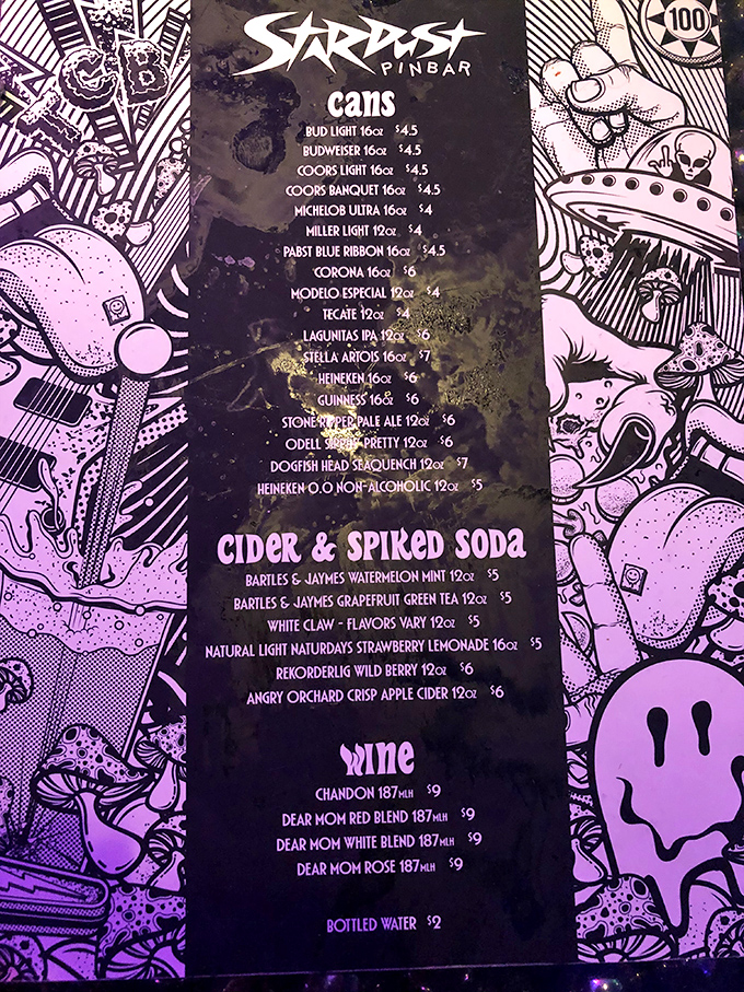 The drink menu at Stardust offers everything from craft beers to creative cocktails &ndash; liquid courage for when that silver ball heads straight for the drain.