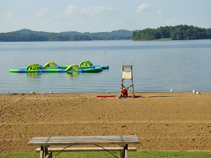 Beach bliss without the coastal crowds &ndash; where inflatable adventures await and lifeguard chairs stand sentinel.
