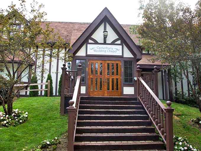 The chapel: Where hope and peeling paint coexist. Those columns have heard more desperate prayers than a lottery ticket holder during the final number drawing.