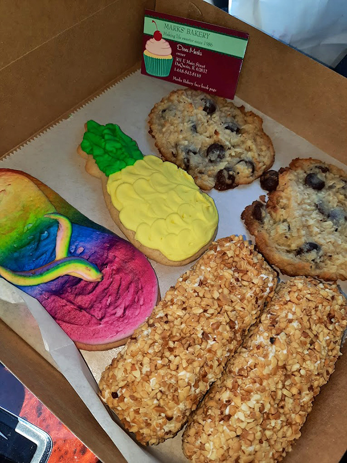These aren't just cookies &ndash; they're edible art. The chocolate chip beauties share space with colorful creations that taste as good as they look.