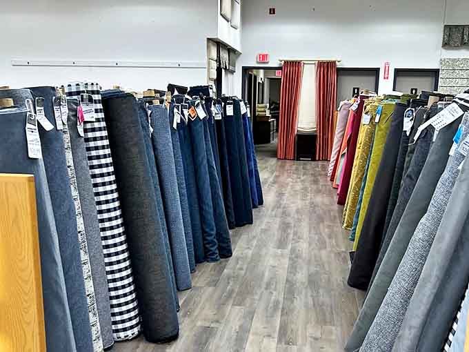 Denim in shades from pale sky to deep indigo, perfect for everything from sturdy tote bags to that jacket project you've been planning since 2019.