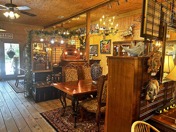 Every corner tells a story &ndash; antique furniture arranged with Oriental rugs creates intimate spaces that feel like stepping into a bygone era.