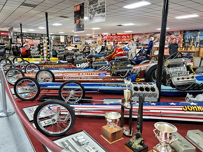 The colorful parade of rail dragsters showcases the evolution of the sport, from humble beginnings to engineering marvels that could outrun your morning coffee jitters.