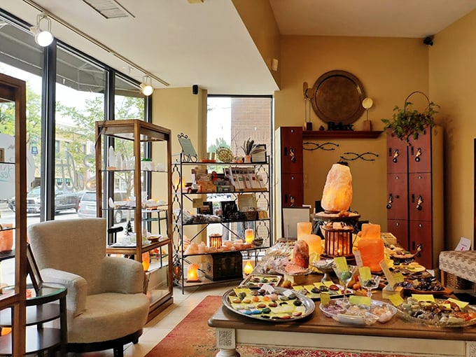 Inside view showing the cave's dramatic formations: Nature's chandelier meets spa therapy &ndash; stalactite-like salt formations create a prehistoric-meets-luxury vibe that's utterly transportive.