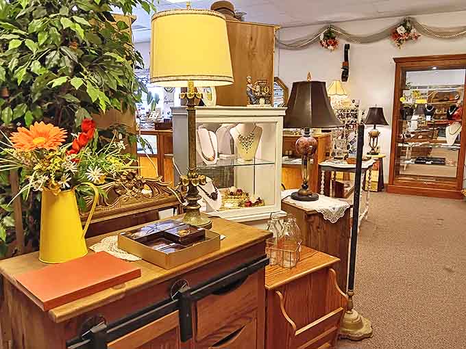 Vintage lamps cast a warm glow over treasures from yesteryear &ndash; illuminating not just spaces, but memories of eras gone by.