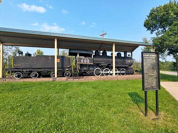 History stands still at this preserved locomotive, a steel giant that once hauled the region's famous iron ore to distant shores.