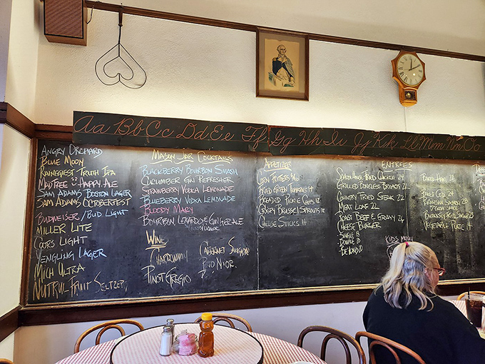 The original chalkboard now serves a tastier curriculum &ndash; listing comfort food classics that would make any teacher's pet hungry.