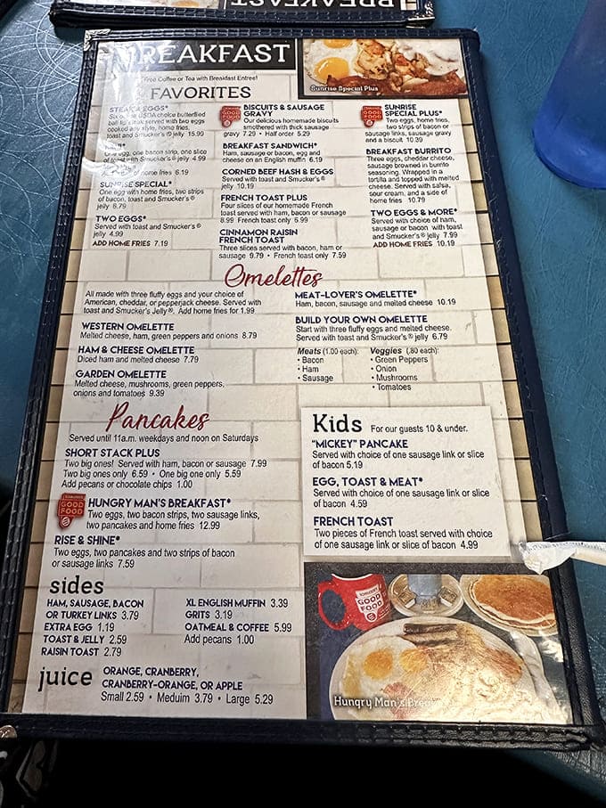 The menu board tells delicious stories with chalk and charm, each item a potential adventure for your taste buds.