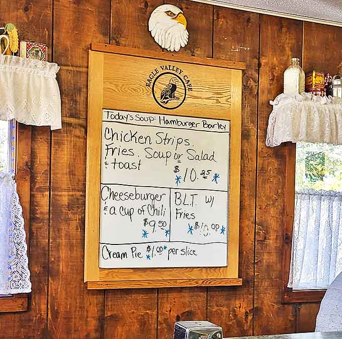 The handwritten menu board speaks volumes &ndash; no pretension here, just honest food that makes your stomach growl in anticipation.