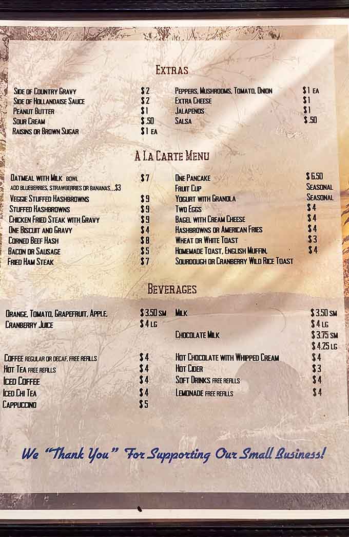 Breakfast all day? Yes, please! The menu reads like a love letter to comfort food classics with Midwestern flair.