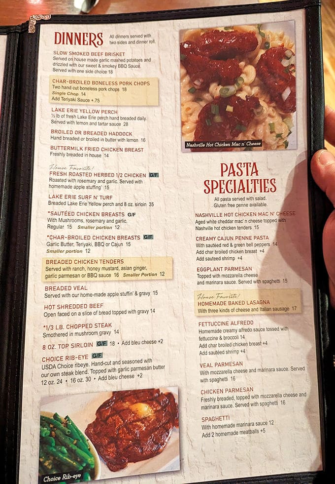 A menu that reads like a love letter to American comfort food classics &ndash; no pretension, just delicious promises.