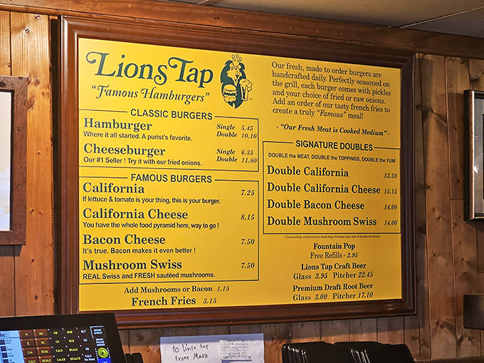 The iconic yellow menu board &ndash; a masterclass in doing one thing perfectly instead of many things adequately.