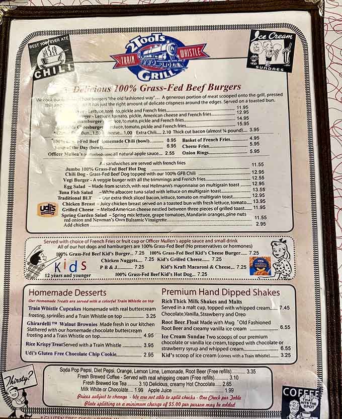 This menu proves that sometimes the best meals are the simplest ones, featuring grass-fed beef and all-American favorites with personality.