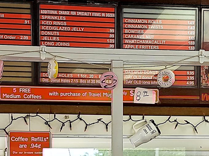 The menu board – a roadmap to happiness with its tempting lineup of classic and specialty treats that's remained delightfully unchanged for decades.