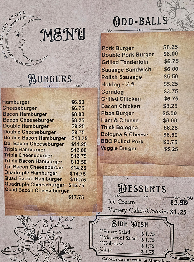 The menu doesn't mince words - from classic burgers to "Odd-Balls," every option promises satisfaction without pretension.