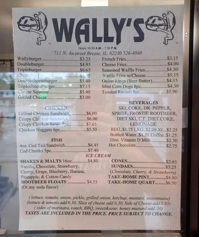 Simple, straightforward, and utterly perfect – Wally's menu hasn't needed fancy updates because some classics never go out of style.