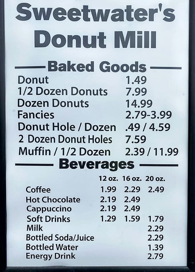 The menu board keeps things refreshingly simple, because when you're this good at donuts, you don't need to overcomplicate things.