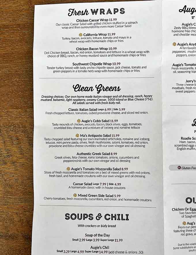 This menu reads like a greatest hits album, except every track is a sandwich and they're all chart-toppers.