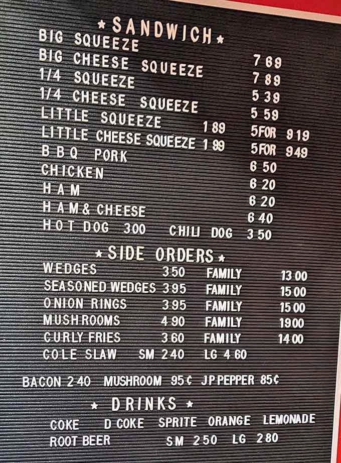 The no-nonsense menu board at Roy's speaks volumes: straightforward options with zero pretension and maximum flavor potential.