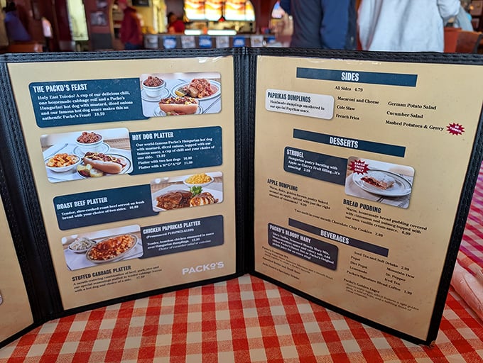 Menu magic: From Hungarian hot dogs to chicken paprikash, Tony Packo's offerings blend Old World flavors with American comfort food classics.