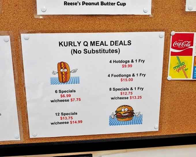 The menu board promises no-nonsense meal deals&mdash;because sometimes you just need four hot dogs and fries without the fuss.