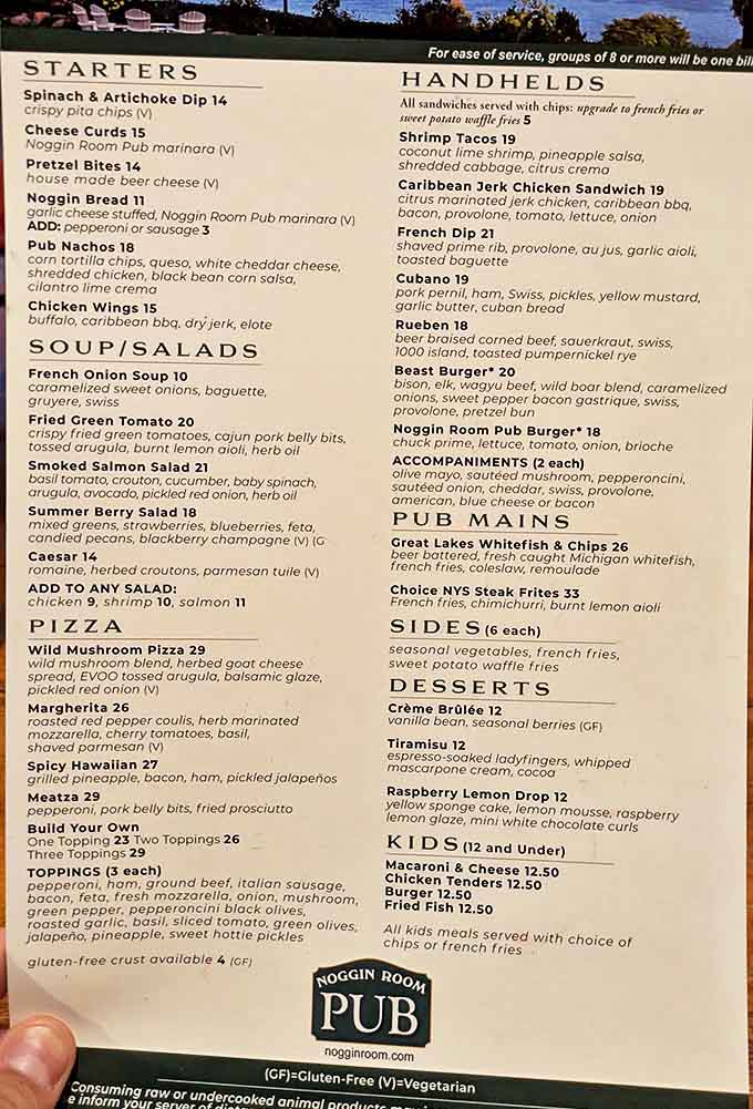 A feast for the eyes before it's a feast for the stomach! The Noggin Room's menu showcases local ingredients with global inspiration.