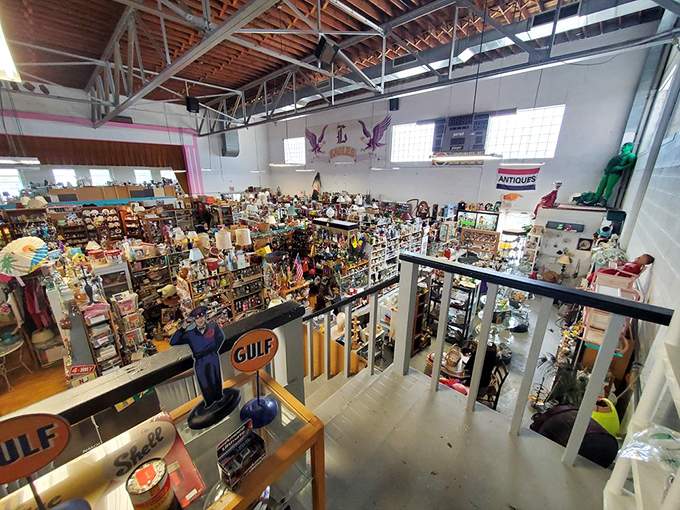 Treasure hunter's paradise! The mall's interior reveals a labyrinth of vendor booths where vintage collectibles compete for attention from floor to ceiling.