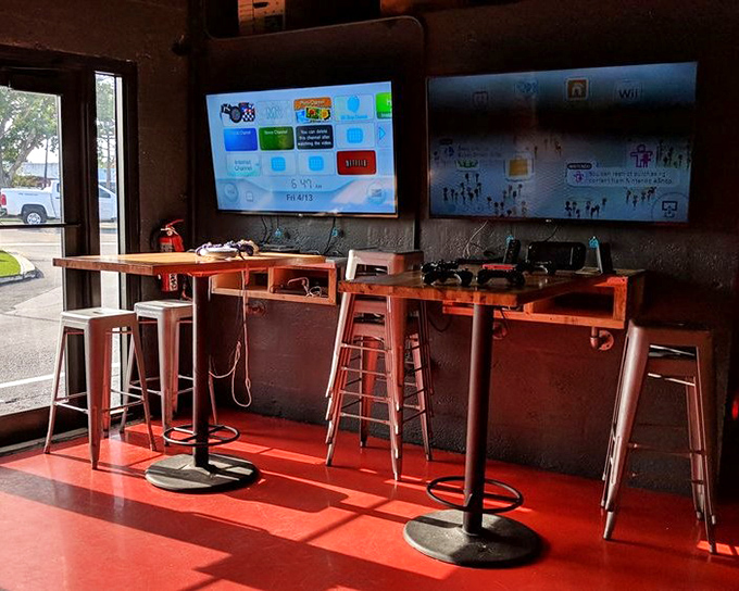 Gaming stations await with modern consoles, offering a contemporary twist on the arcade experience &ndash; perfect for those who prefer thumbsticks to joysticks.