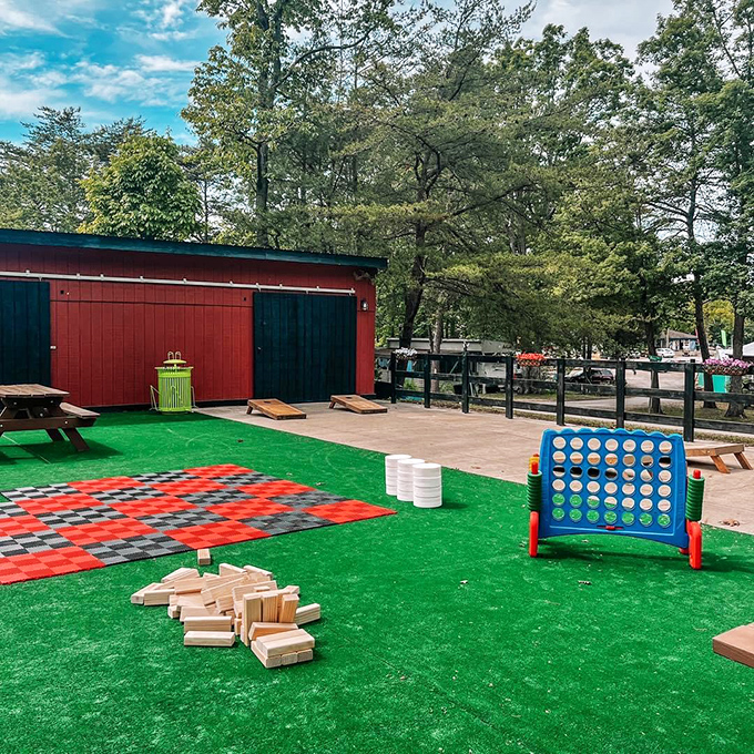 Giant checkers and Connect Four prove everything's better supersized &ndash; especially when family bragging rights are at stake.