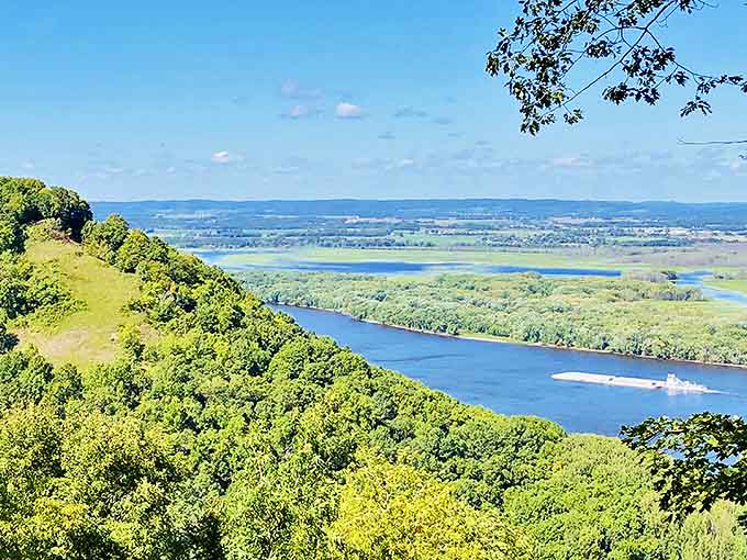 The Embarras River flows quietly beneath, a patient sculptor carving its way through the Illinois countryside.