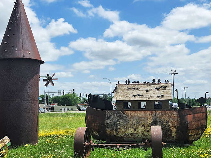 Part Noah's Ark, part rocket ship &ndash; this metallic marvel demonstrates what happens when rural engineering meets sci-fi dreams in a field off Highway 23.
