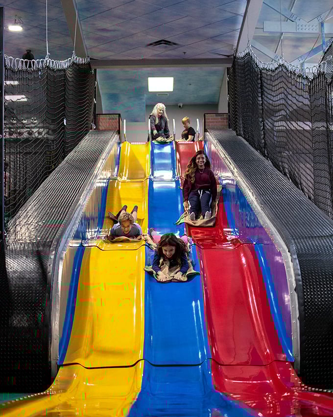 Childhood joy, bottled and served in slide form. These colorful chutes deliver equal parts adrenaline and nostalgia for riders of all ages.