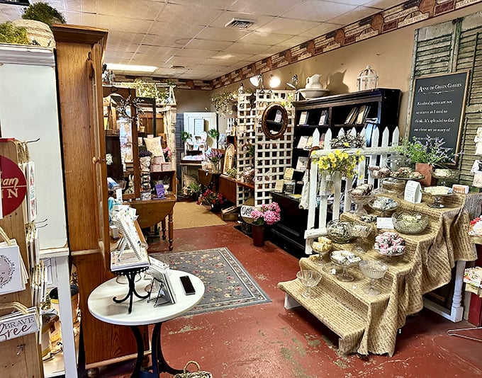 Handcrafted soaps and delicate florals create little vignettes of beauty &ndash; like tiny stage sets for a play about simpler times.