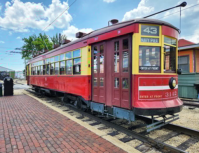 This crimson beauty once carried commuters through bustling city streets – now it waits to share its stories with new generations.
