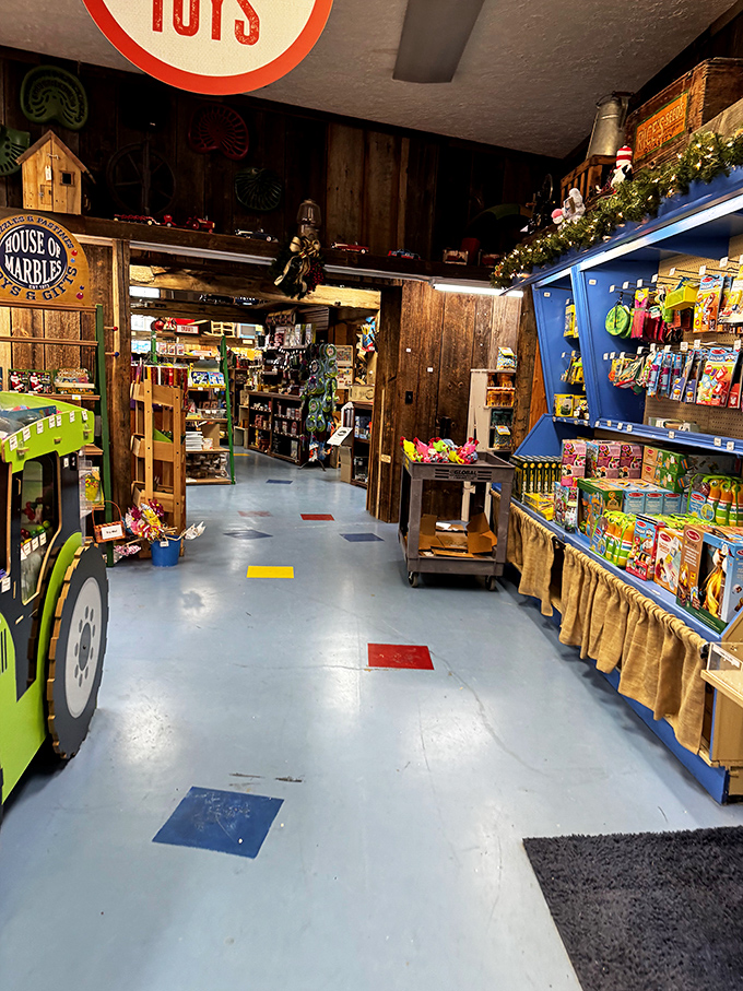 The toy section whisks you back to childhood with wooden trains and tin toys that don't need batteries&mdash;just imagination.