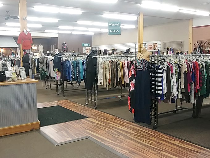 Fashion for days! Racks of clothing span decades and styles, each piece with its own story.