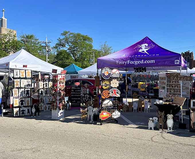 When antique shopping feels like a festival, complete with colorful tents and endless discoveries under the sun.