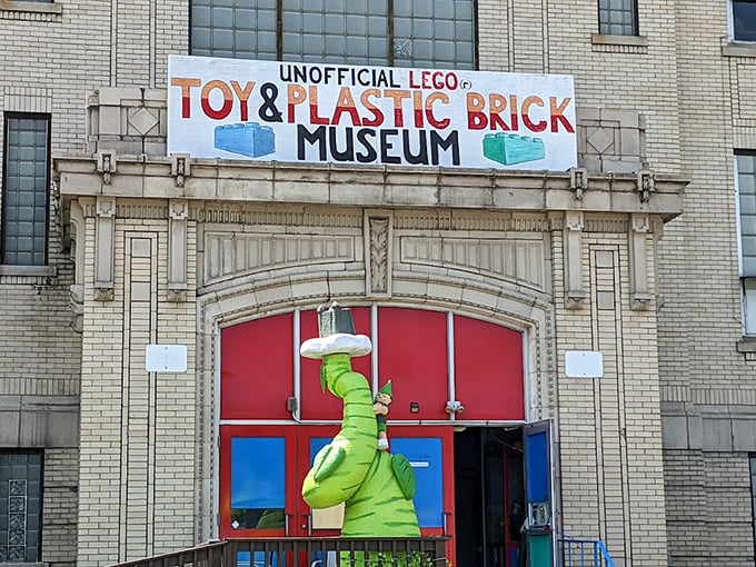 The bright sign announces this treasure trove of plastic brick creations &ndash; a place where master builders showcase their incredible designs.