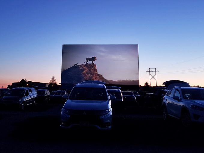The Lion King roars to life on Highway 18's enormous screen as cars gather for a night of Disney magic under the stars.