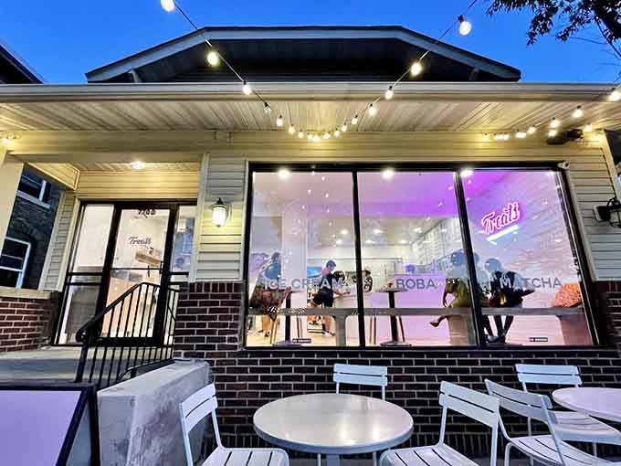 The modern, glowing storefront of Treats promises creative combinations that'll make your taste buds do a happy dance.