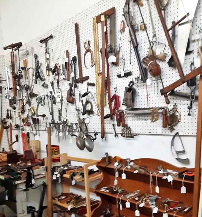 Tools that built America hang in patient rows, waiting for hands that still appreciate craftsmanship over convenience.