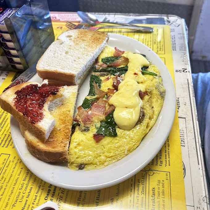 The Asiago omelet arrives like a cheese lover's fantasy &ndash; a perfect marriage of eggs and nutty cheese that makes mornings worthwhile.
