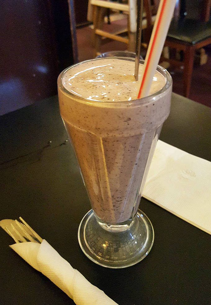 This blueberry malt isn't just a drink, it's a purple-hued revelation that makes you wonder why you ever settled for ordinary milkshakes.