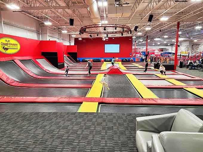 Gravity becomes optional in this trampoline wonderland where kids (and brave adults) literally bounce off the walls.