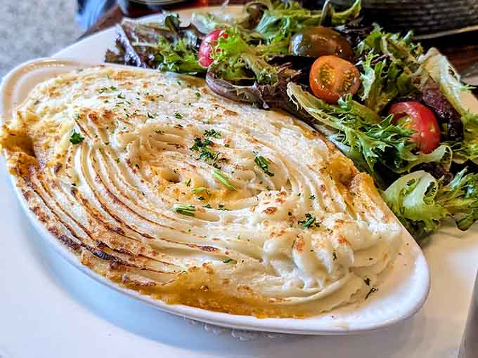 Shepherd's Pie with that golden-crusted mashed potato top that's crispy, creamy, and absolutely worth every single calorie you're about to consume.