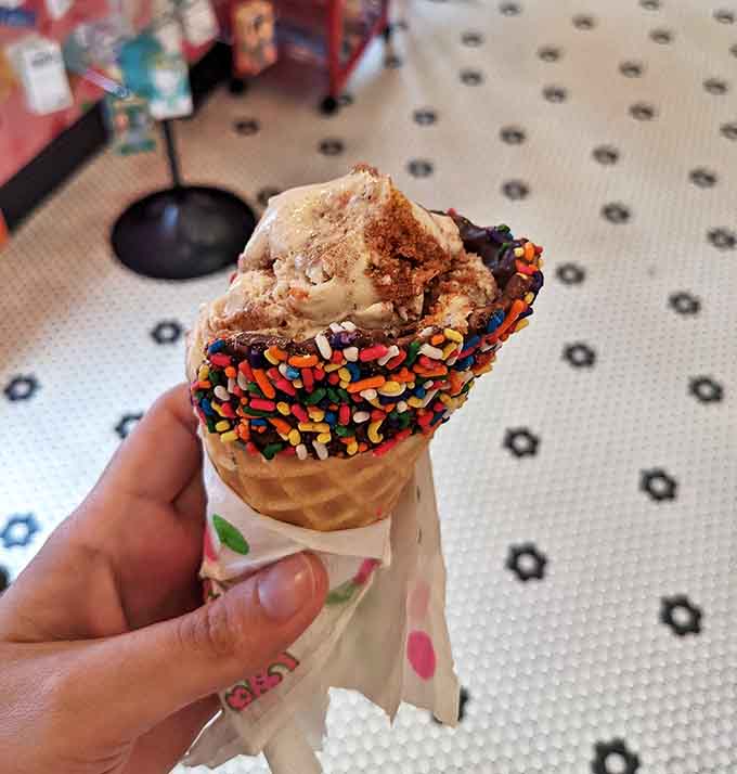 Carrot cake reimagined as a frozen delight, complete with cream cheese swirls and actual cake chunks &ndash; vegetables never tasted this sinful.